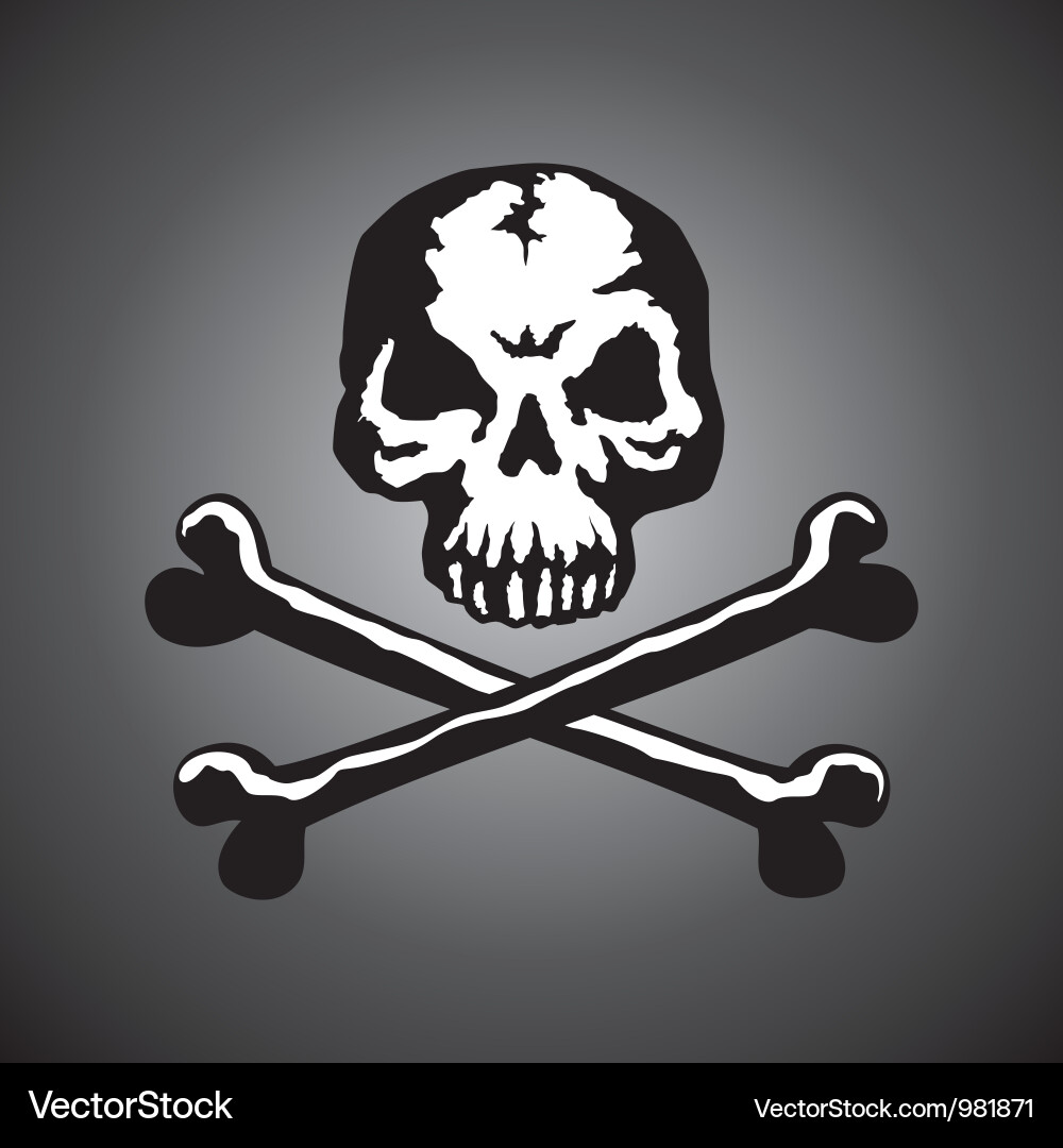 Skull with Crossbones Royalty Free Vector Image