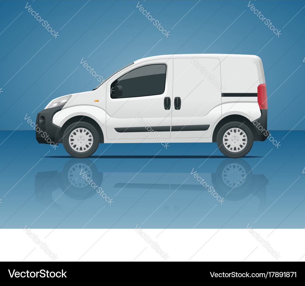 Small van car isolated template Royalty Free Vector Image