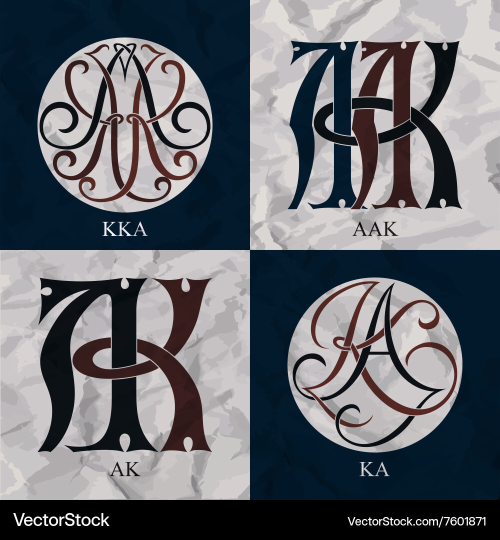 Vintage monograms - 4 sets series Royalty Free Vector Image