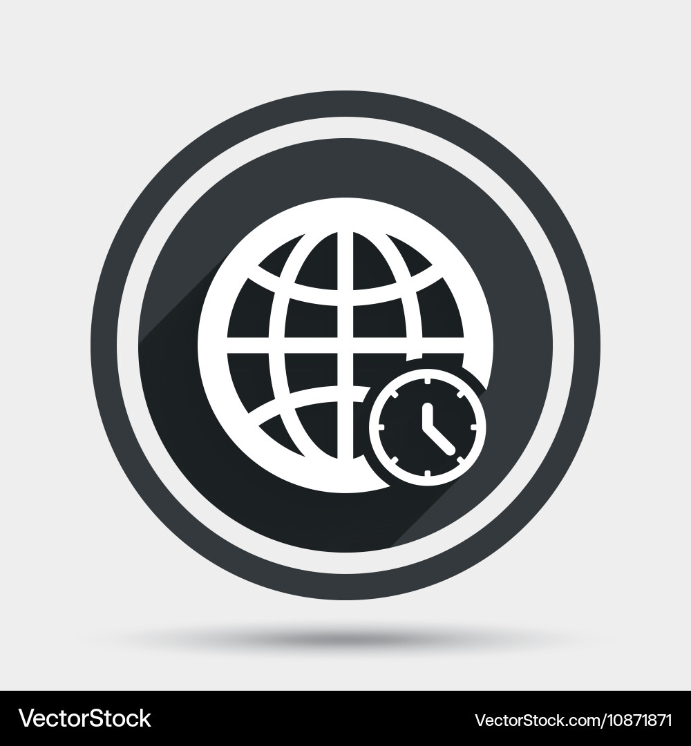 World time sign icon universal symbol Royalty Free Vector