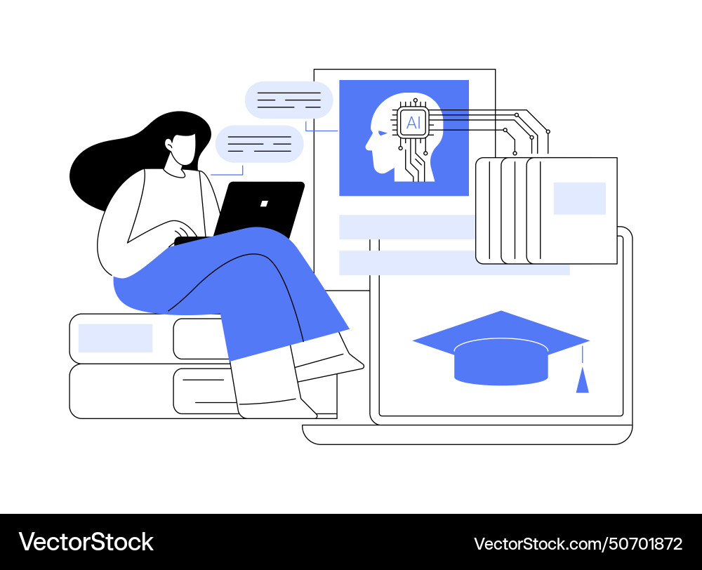 Ai-supported employee training abstract concept Vector Image