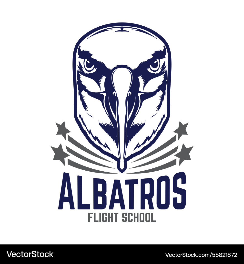 Albatros bird face logo Royalty Free Vector Image