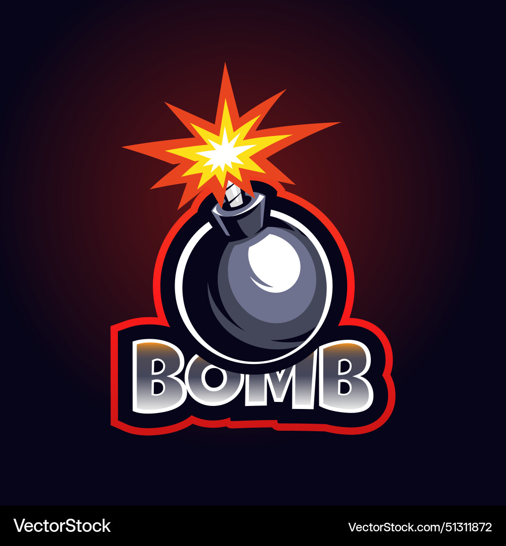 Bomb explosion mascot logo for sport Royalty Free Vector