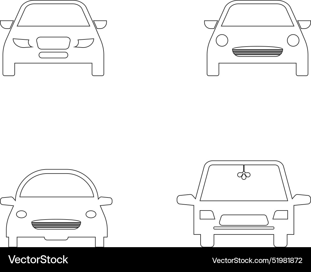 Car line icon set Royalty Free Vector Image - VectorStock