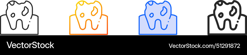 Caries iconthin linear gradient blue stroke Vector Image