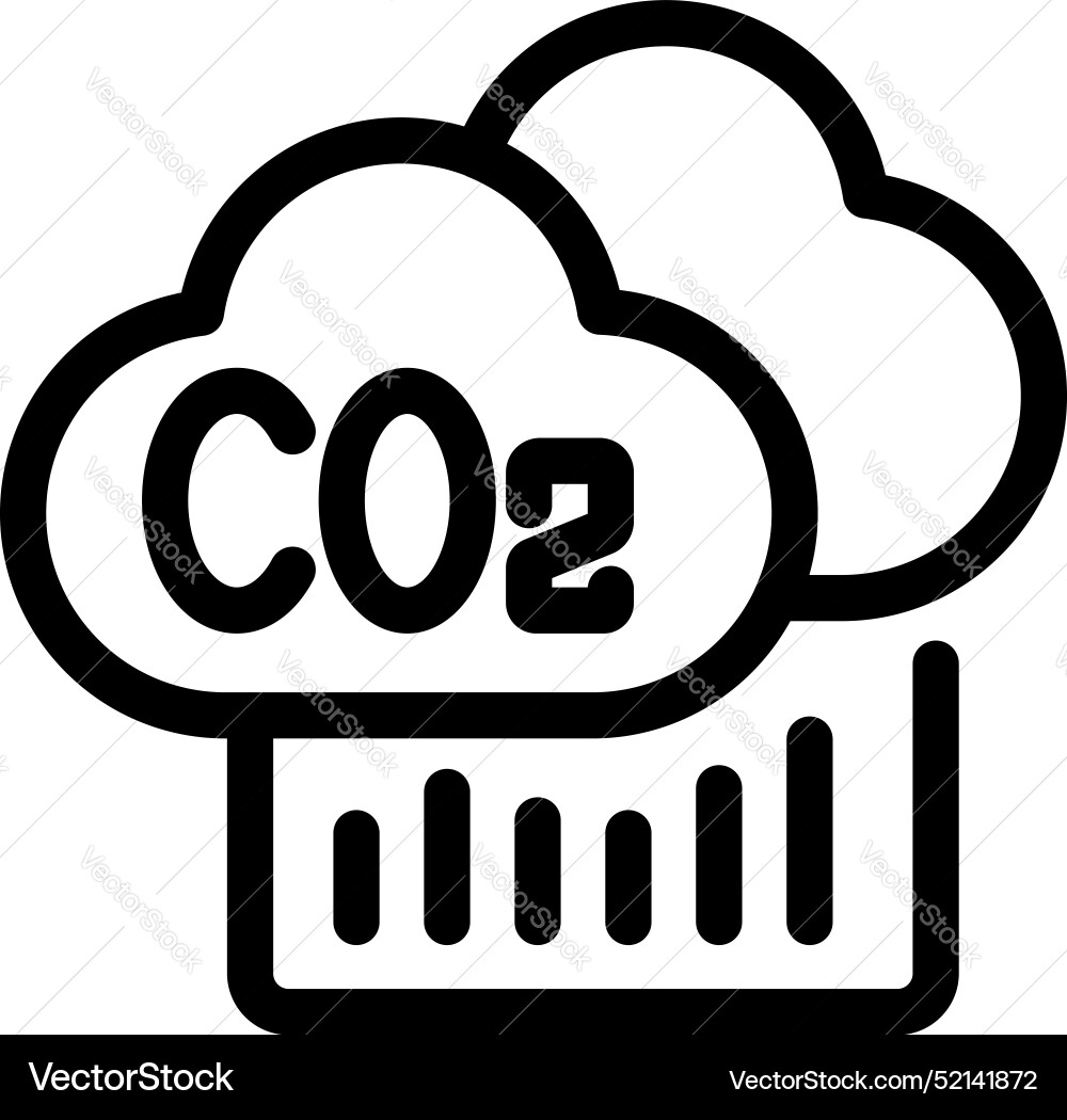 Co2 emission chart showing pollution data Vector Image