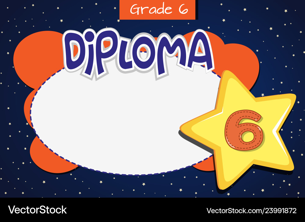 Grade diploma certificate template Royalty Free Vector Image