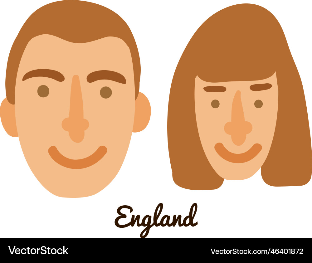 Human faces from england Royalty Free Vector Image