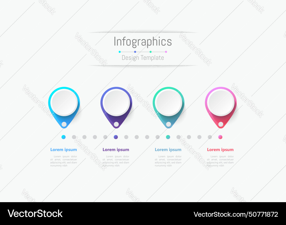 Infographic 4 options design elements Royalty Free Vector