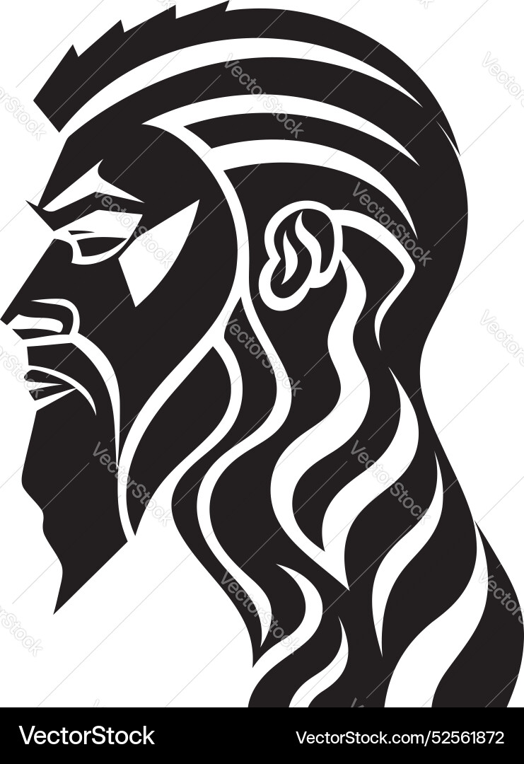 Ink noir identity minimalistic black man face Vector Image