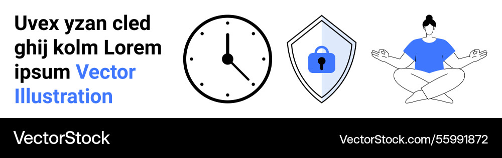 Meditation time management and cybersecurity Vector Image
