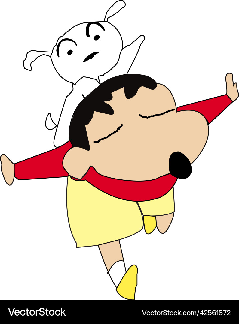 Shinchan with shiro Royalty Free Vector Image - VectorStock