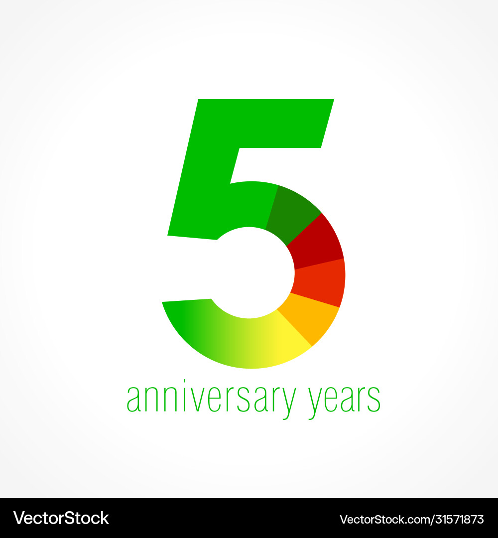 5 Jahre grünes Logo Lizenzfreies Vektorbild