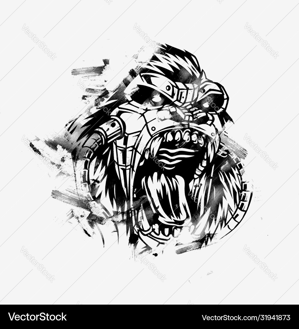Angry Gorilla Face Tattoo