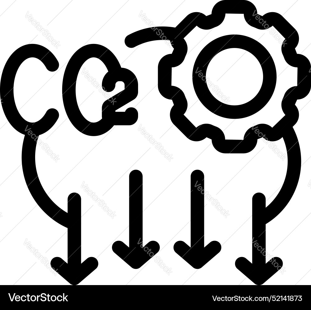Co2 emissions reducing carbon capture technology Vector Image