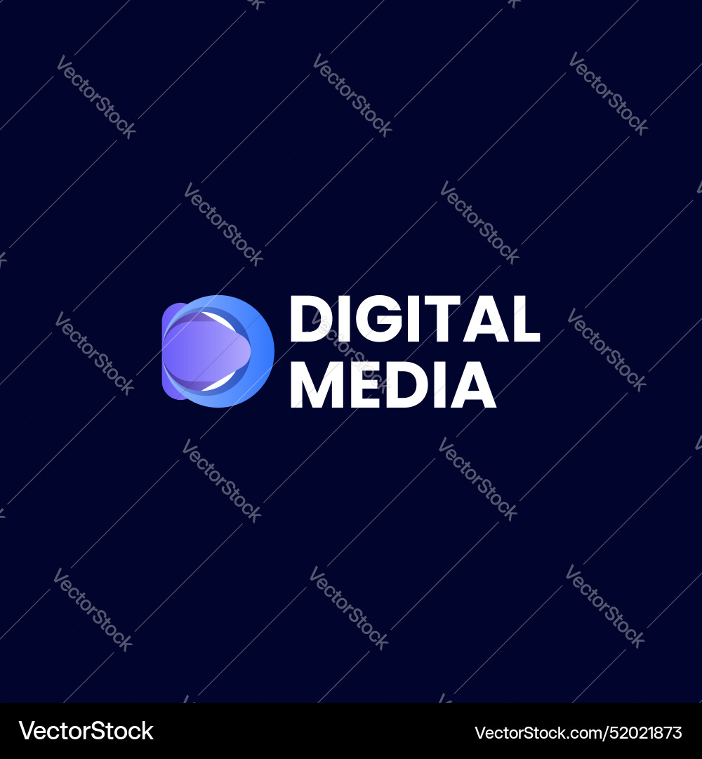 Logo digital media gradient colorful style Vector Image