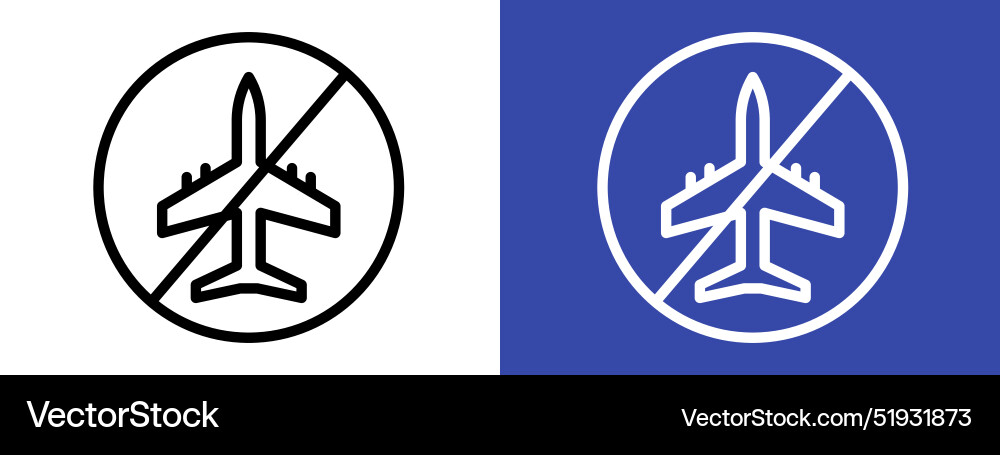 No plane sign for restricted airspace safety Vector Image