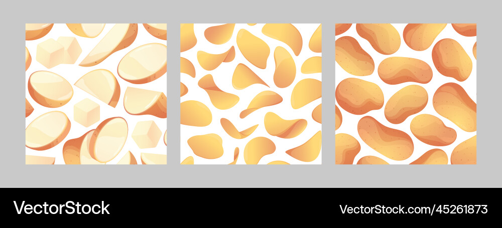 Potato pattern seamless print collection Vector Image