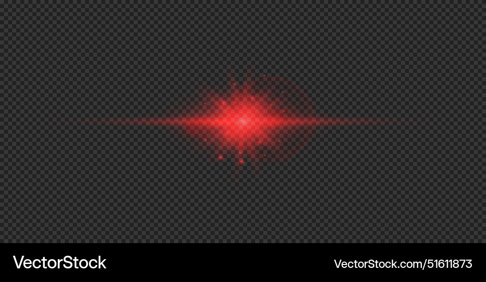 Red horizontal light effect of lens flares Vector Image
