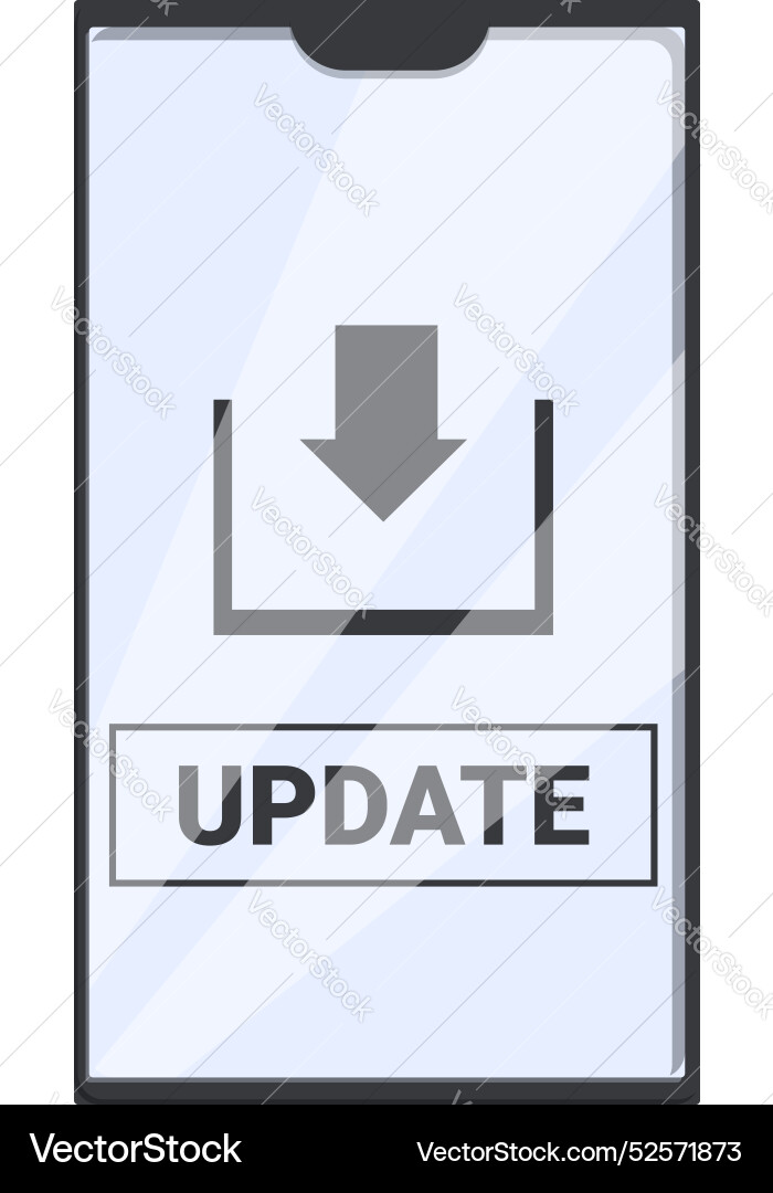 Smartphone downloading update with progress bar Vector Image