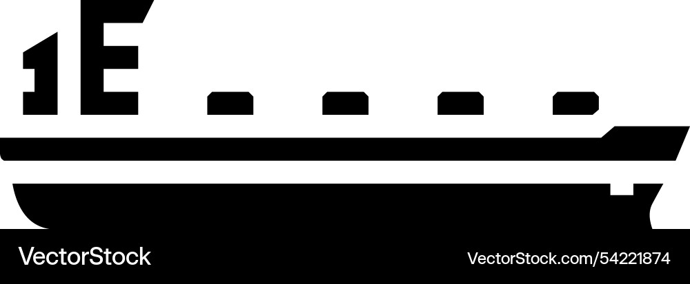 Bulk carrier ship glyph icon Royalty Free Vector Image