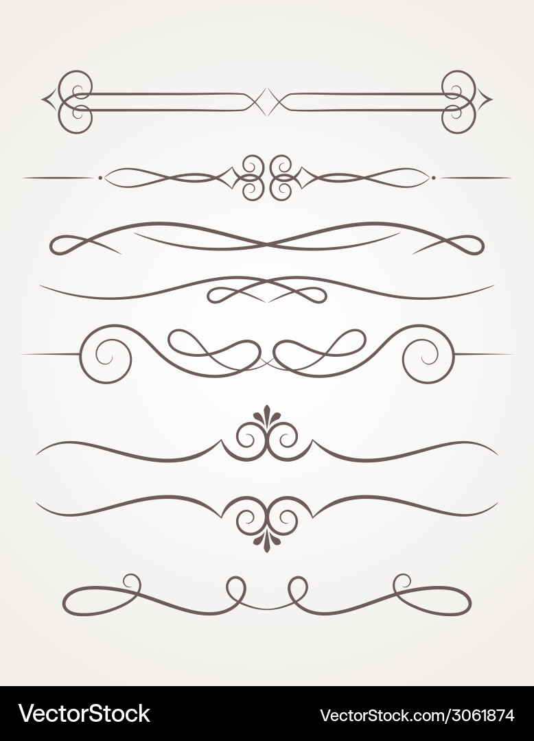 Calligraphic decorative elements Royalty Free Vector Image