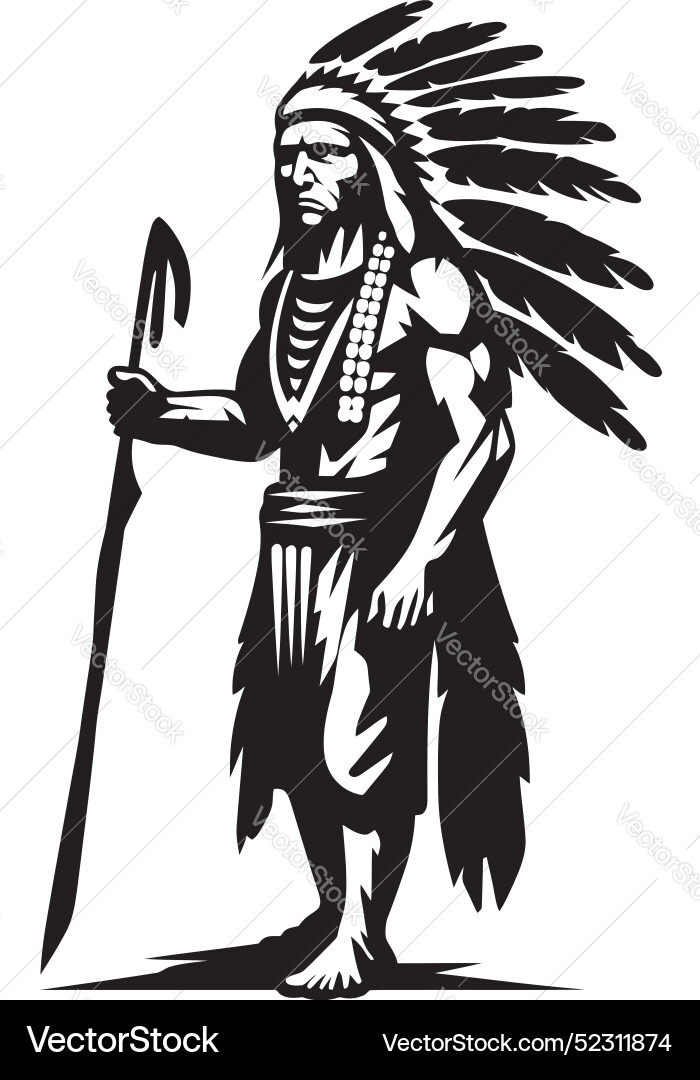 Chieftains valor iconic chief icon spirit Vector Image