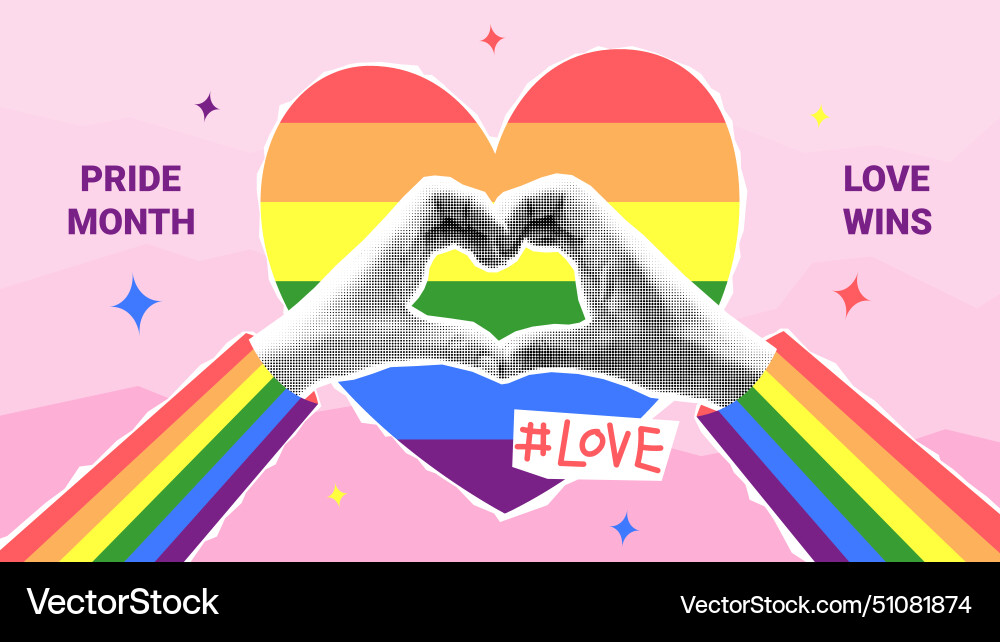 Collage for pride month Royalty Free Vector Image