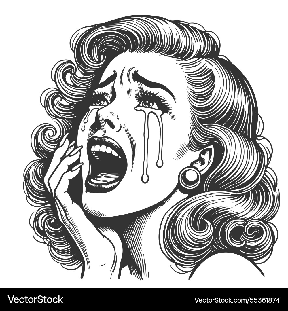 Crying Drawing Woman Vector Images (over 5,600)