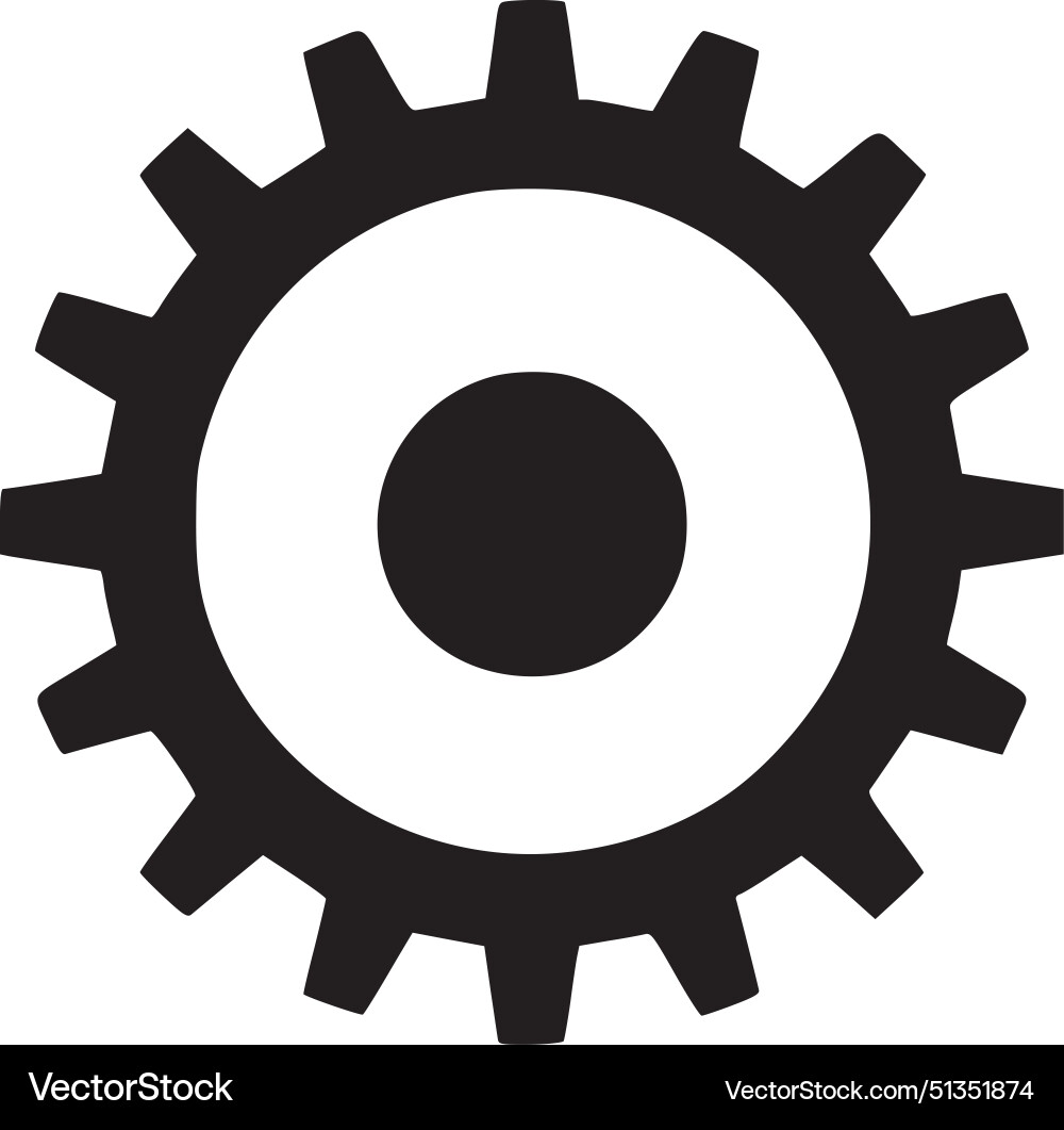 Gear - black and white Royalty Free Vector Image