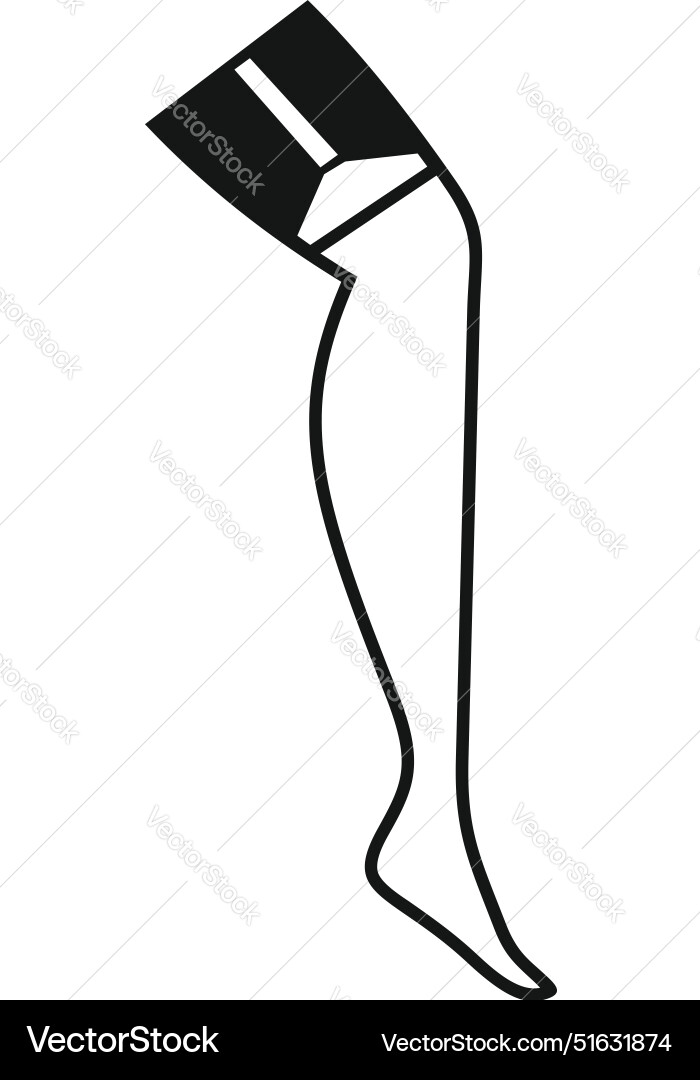 Long stocking on female leg icon simple style Vector Image