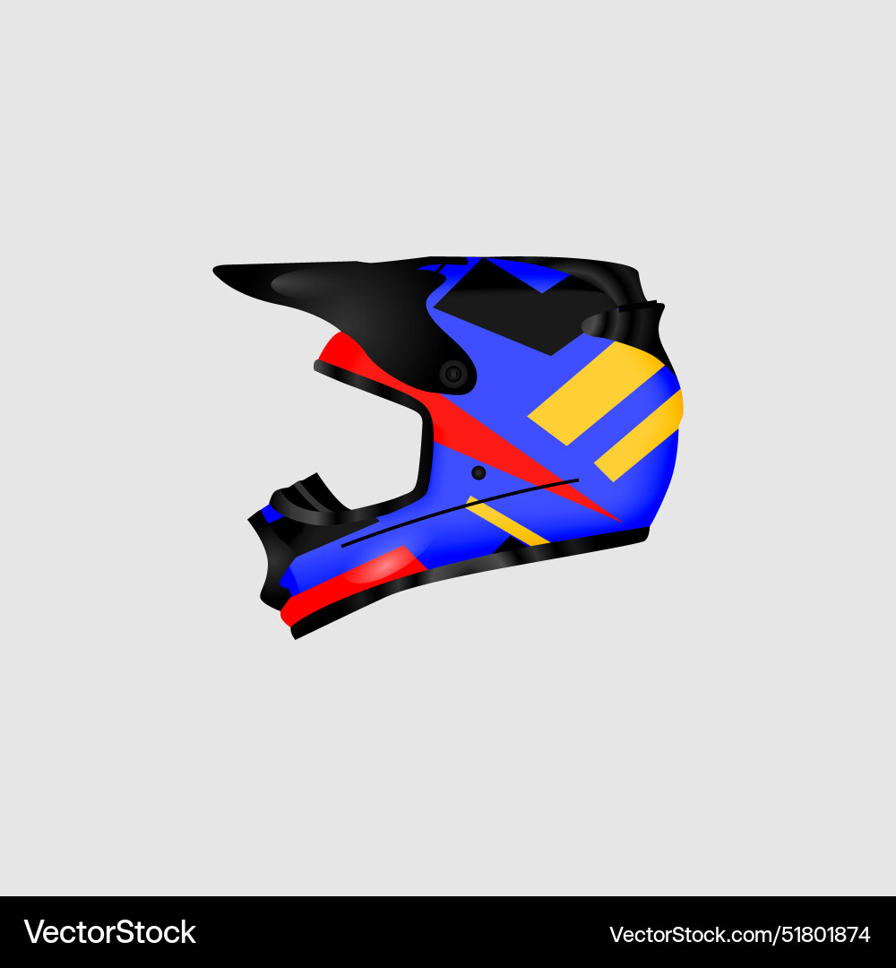 Motocross helmet racing design 3d Royalty Free Vector Image