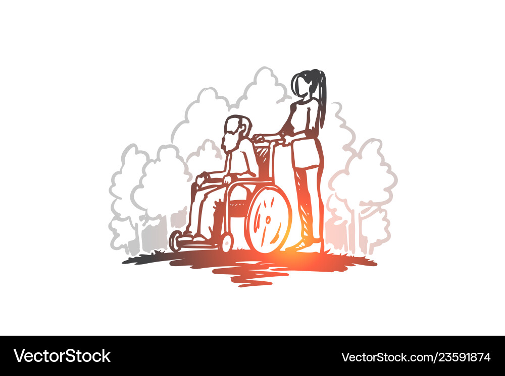 Retirement home old man elderly pensioner Vector Image