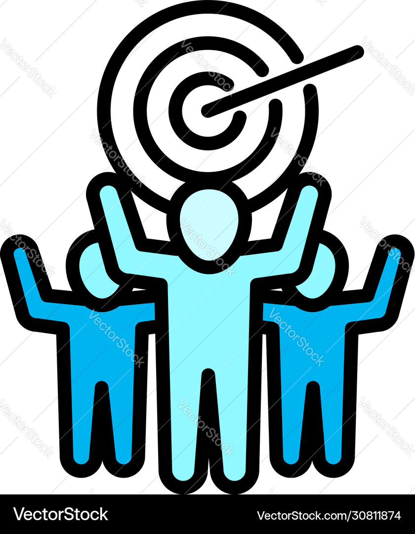 Team target icon outline style Royalty Free Vector Image