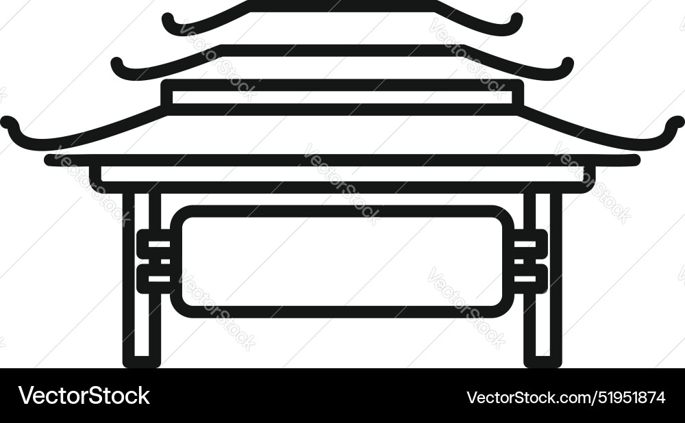 Traditional asian building with blank signboard Vector Image