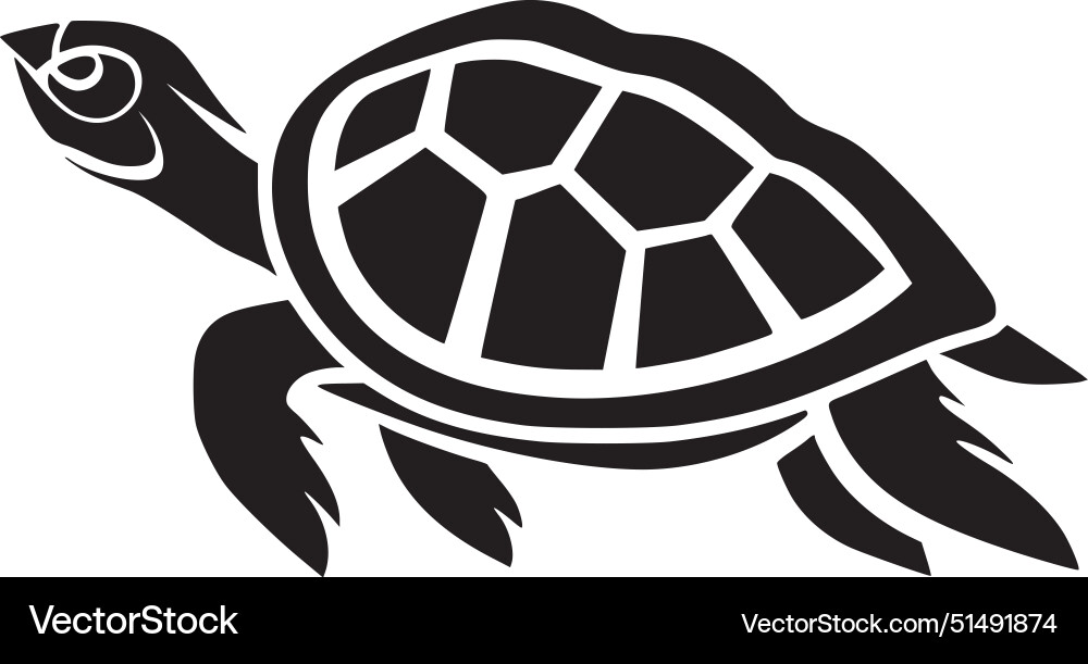 Turtle - minimalist and simple silhouette Vector Image