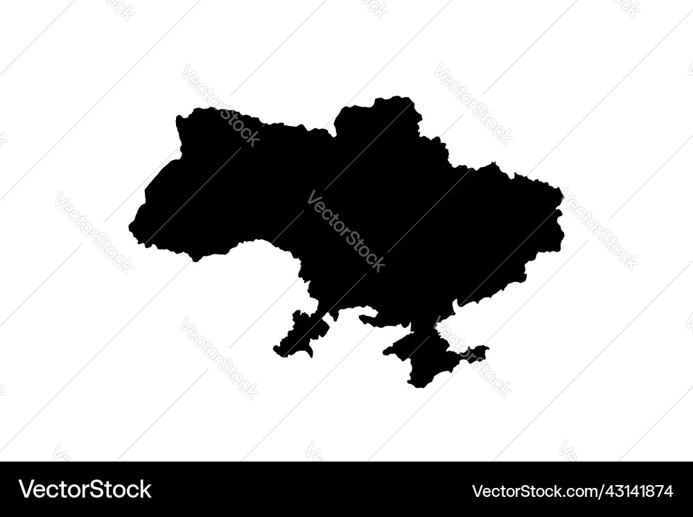 Ukrainian flag outline isolated on white Vector Image