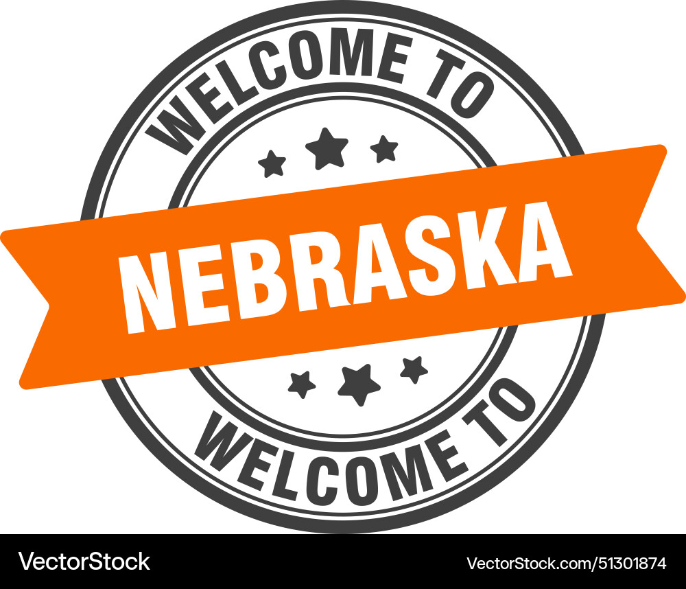 Welcome to nebraska stamp round sign Royalty Free Vector