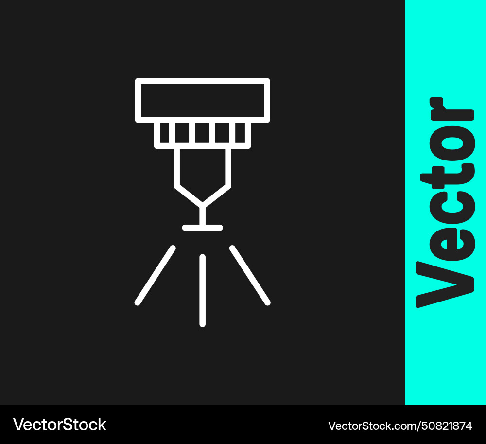 White line fire sprinkler system icon isolated Vector Image