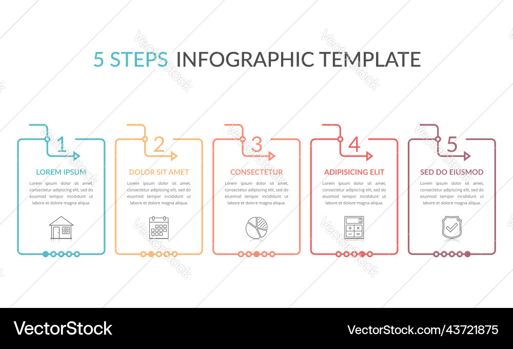 5 steps - infographic template Royalty Free Vector Image