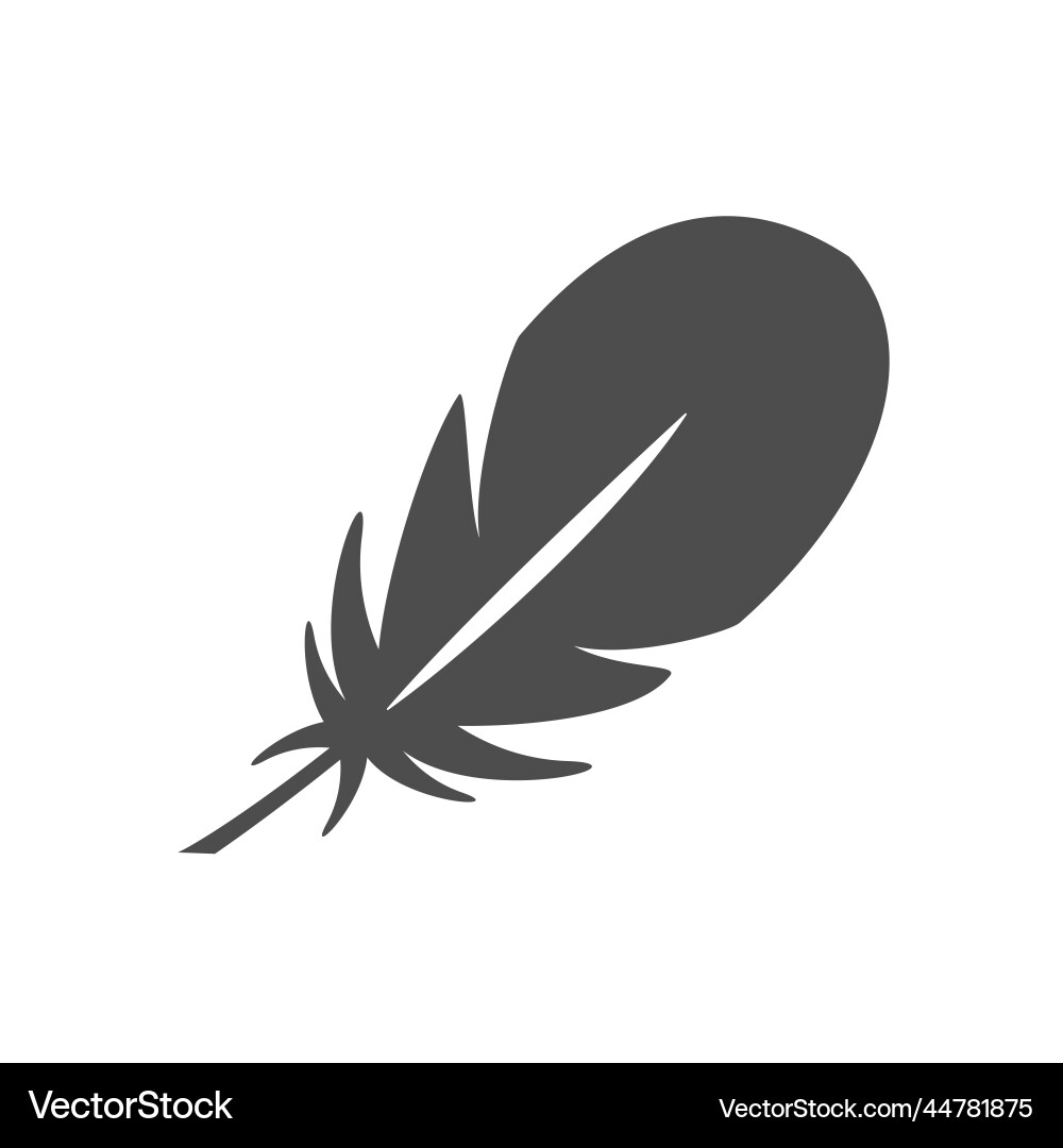 Bird feather icon or writing concept Royalty Free Vector