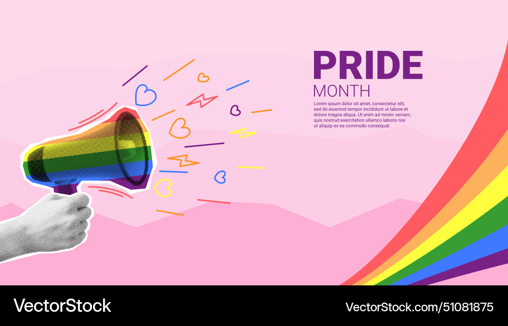 Collage for pride month events Royalty Free Vector Image