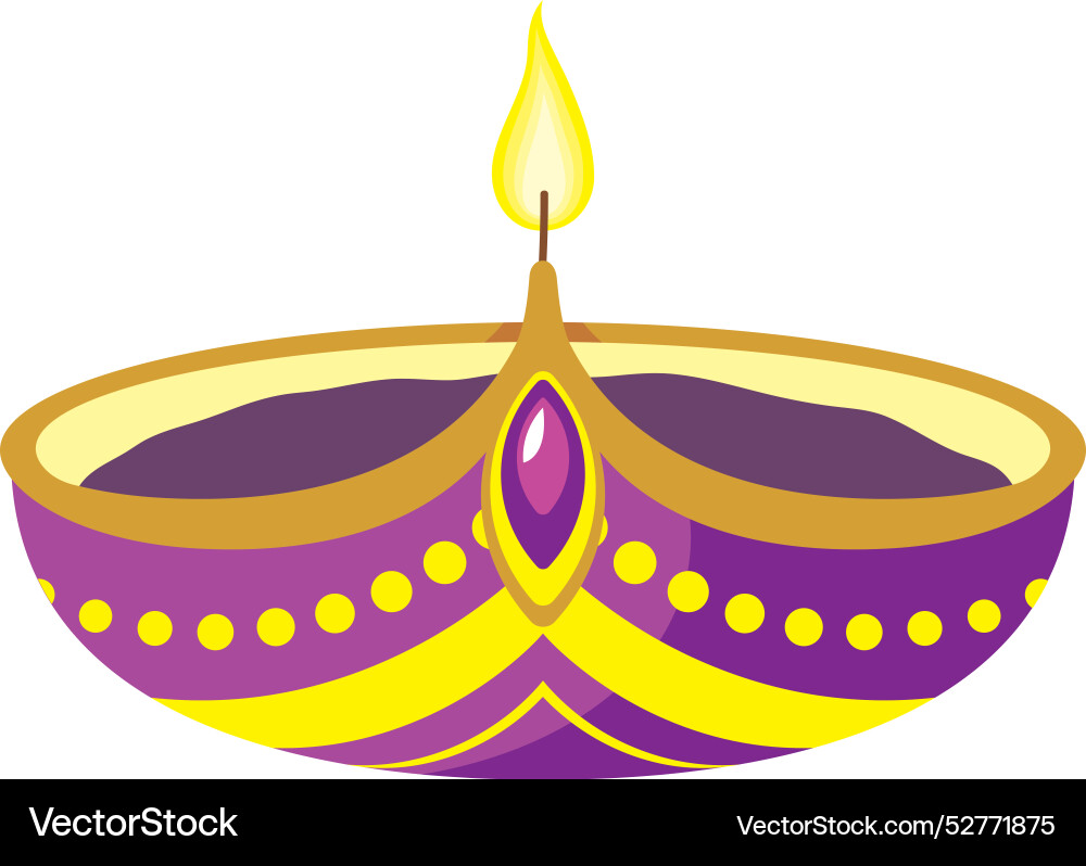 Diwali diya light lamp Royalty Free Vector Image