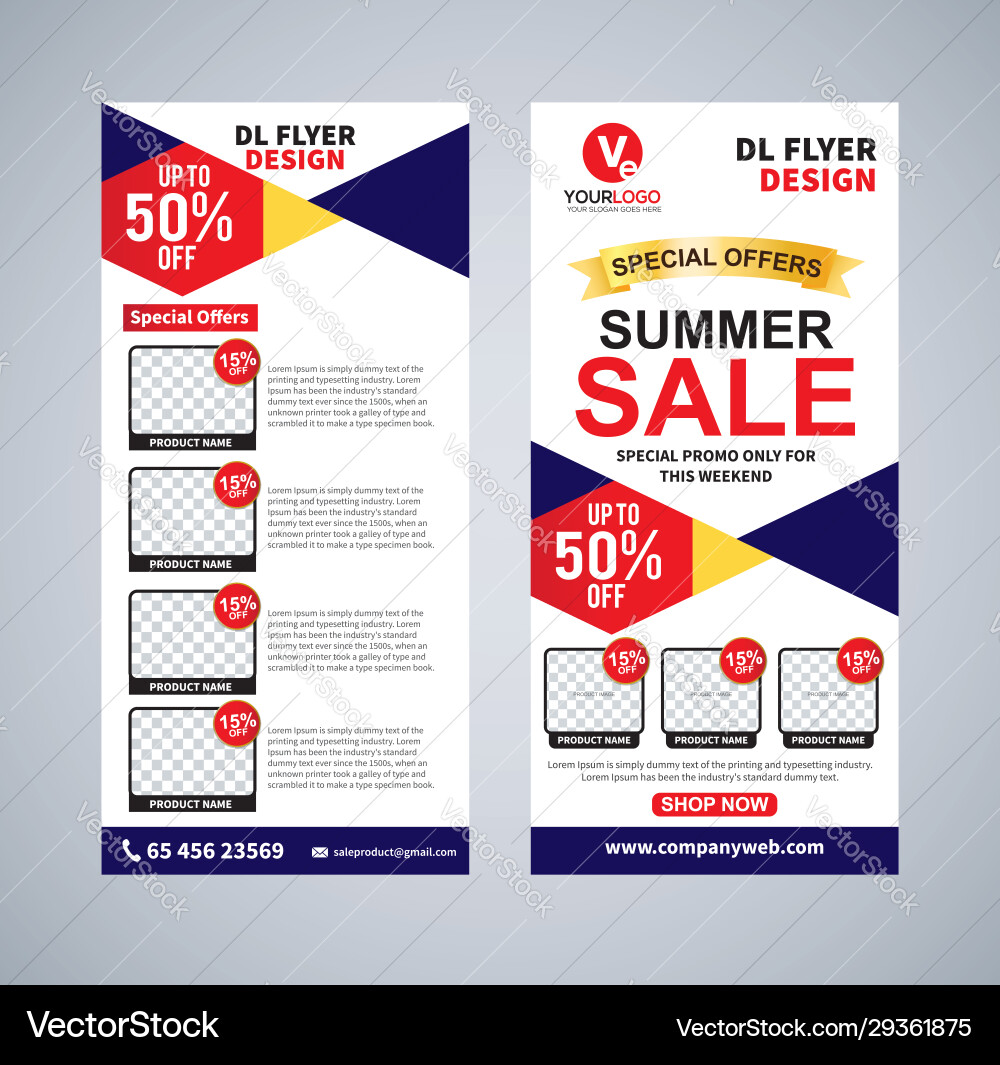 Dl flyer design template Royalty Free Vector Image