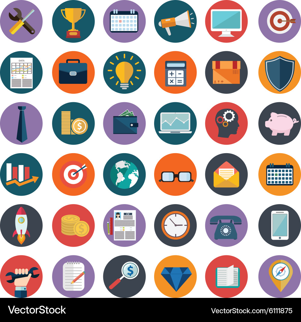 Flat icons design modern big set of various Vector Image