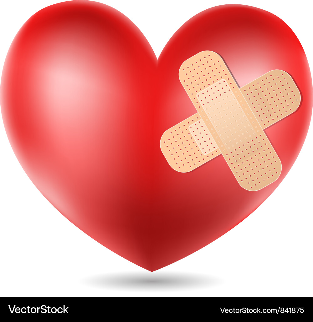 Heart with Bandages Royalty Free Vector Image - VectorStock