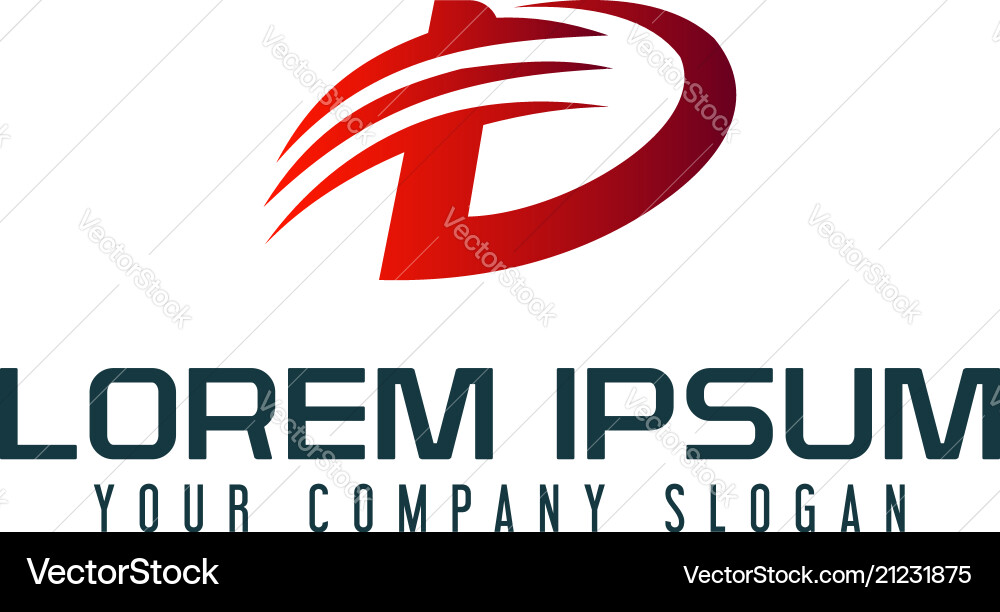 Letter d arrow logo design concept template Vector Image