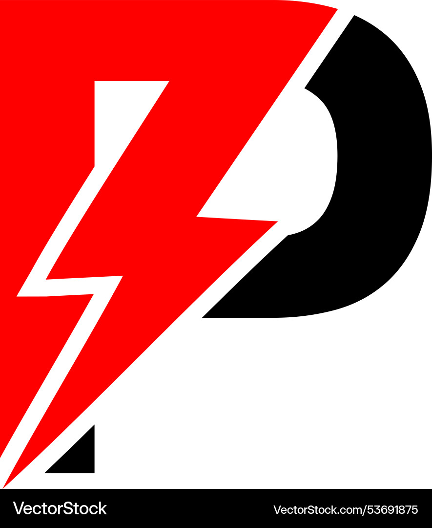 P electrical logo Royalty Free Vector Image - VectorStock
