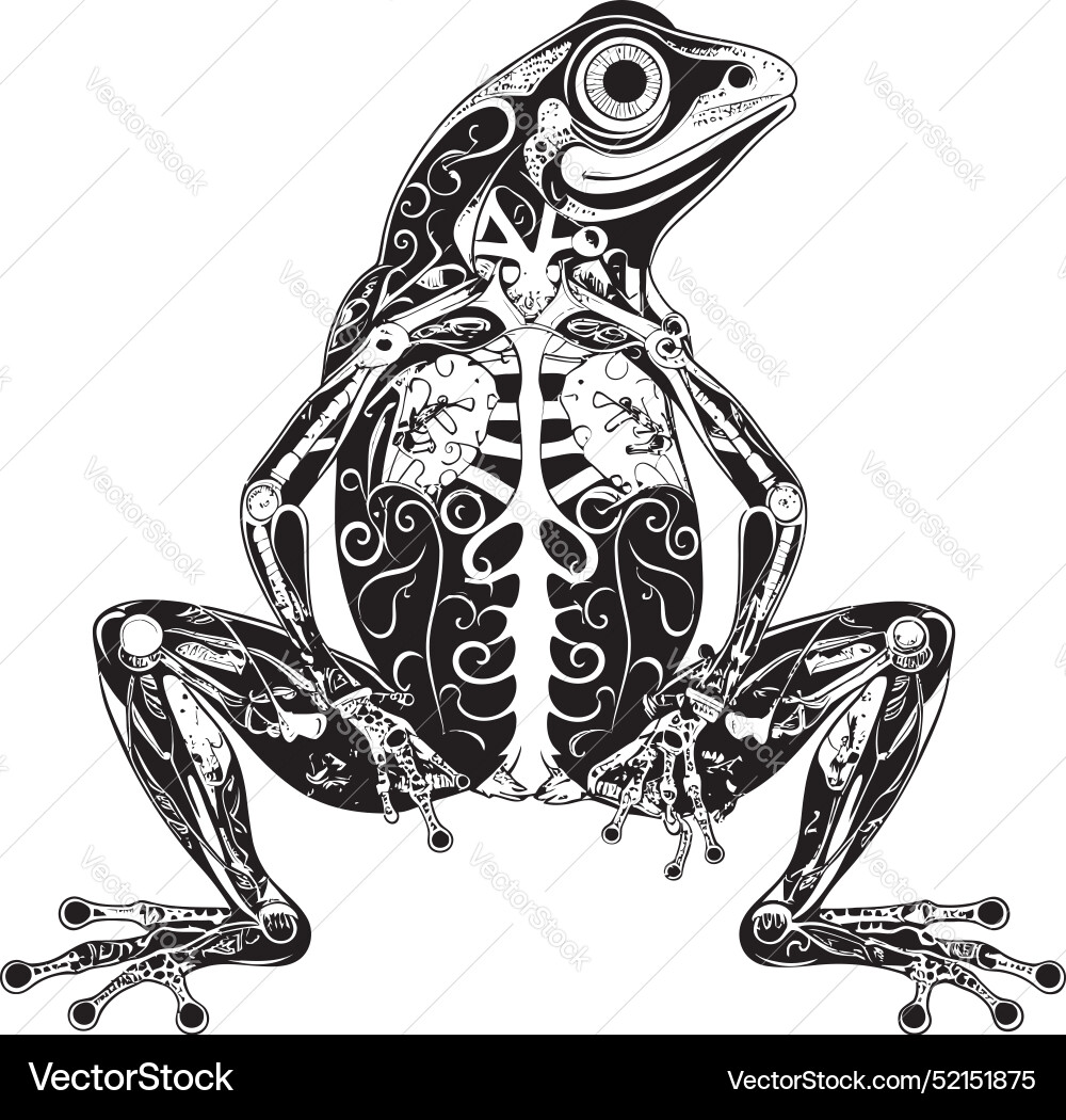 Ribbit residue frog skeleton logo icon ghostly Vector Image