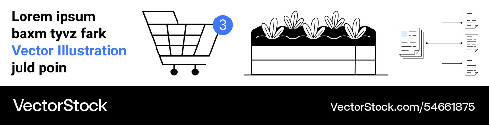 Shopping cart with notification badge planter box Vector Image